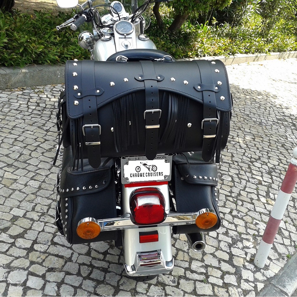 Motorcycle Leather Lockable Rear Bag Sissy bar Bag Top Case with Lock